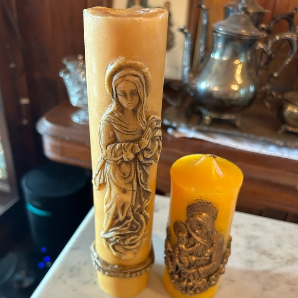 Vintage | Holiday | Vintage Religious Candles Madonna And Child | Poshmark